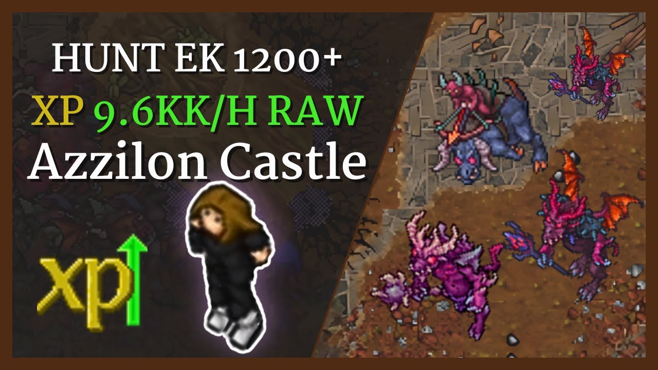 Tibia hunt Azzilon Castle /EK 1200+ /XP 9.6kk/H Raw - YouTube