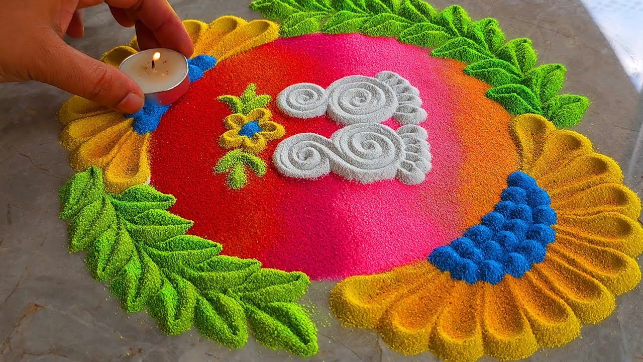 Unique small 🤩 Diwali Peacock Rangoli designs using pen | Diwali ...