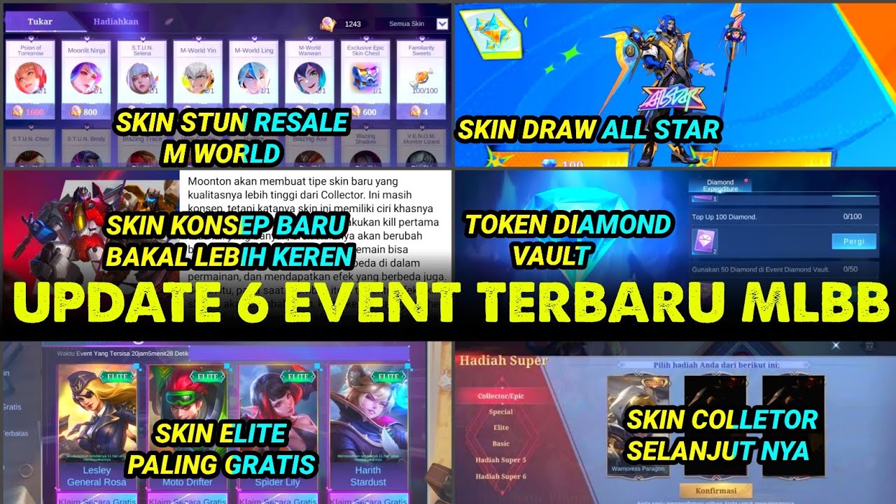 UPDATE 6 EVENT GRATISAN TERBARU MOBILE LEGENDS SKIN STUN & M-WORD ...