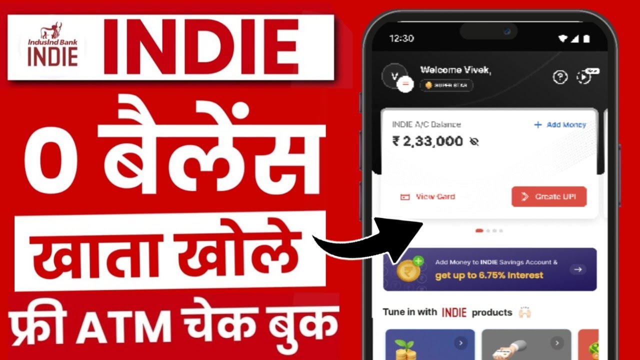 Indie by Indusind Bank Account Opening Online | Zero balance savings ...