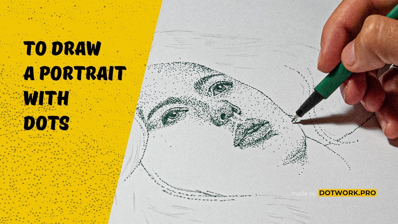 To draw a portrait | Speed Drawing in dotwork - YouTube