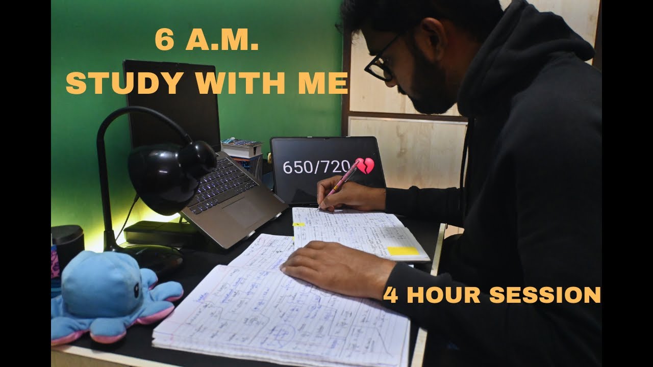 MORNING STUDY WITH ME (4 HOURS PRODUCTIVE SESSION) - YouTube