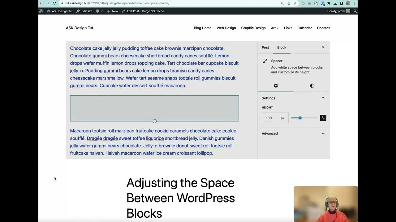 Spacer Block: Adjusting the Space Between WordPress Blocks - YouTube