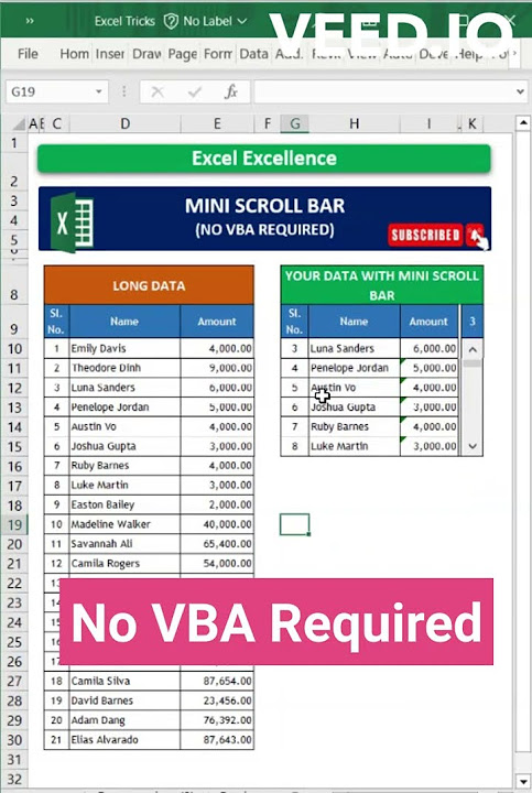 Mini Scroll Bar for Attractive dashboard - Excel | You must know #scrollbar #excelhacks - YouTube