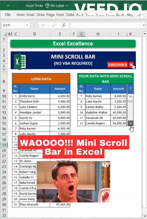 Mini Scroll Bar for Attractive dashboard - Excel | You must know #scrollbar #excelhacks - YouTube