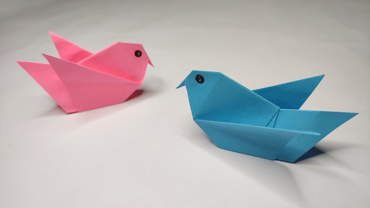 Tutorial Membuat Origami Burung | How To Make a Paper Bird Easy | Cute ...