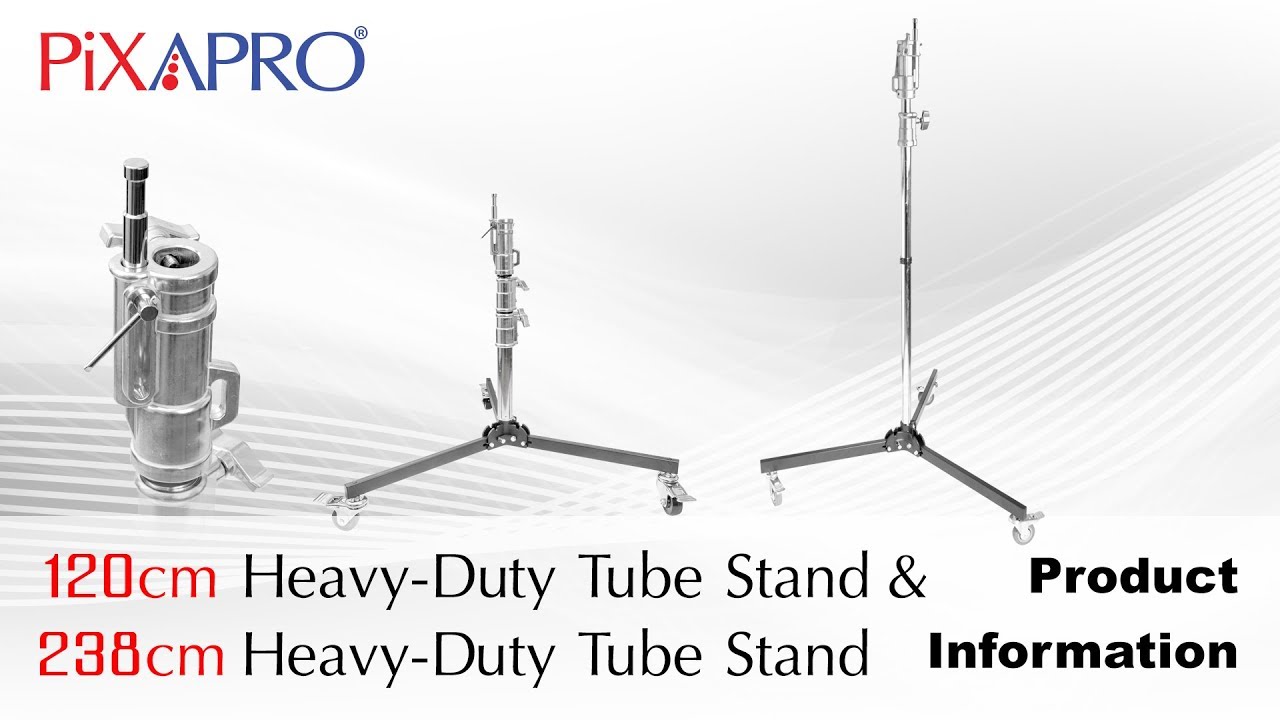 PiXAPRO 120cm & 238cm Heavy-Duty Stainless Steel Tube Stands - YouTube