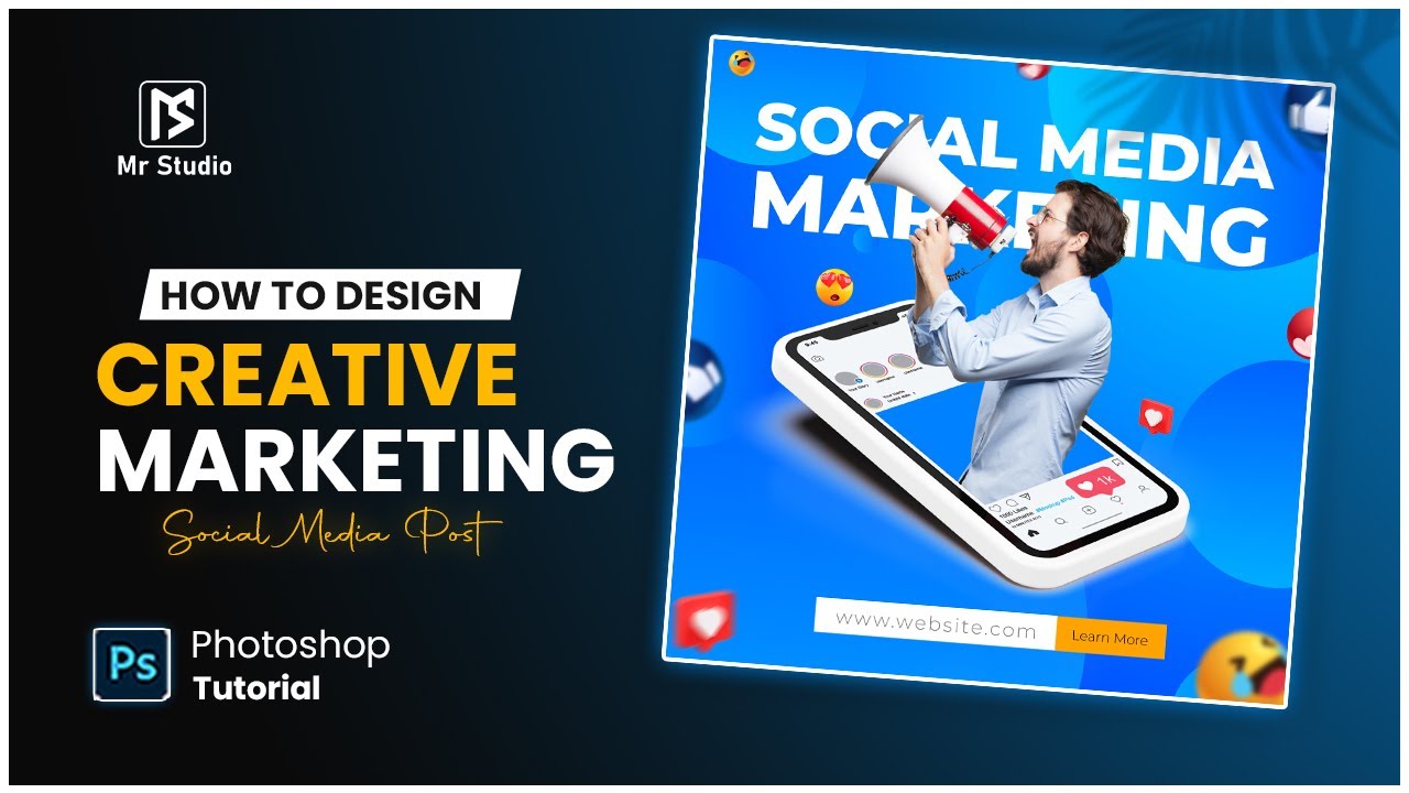 Make TRENDY Social Media Post Design in Photoshop | Photoshop Tutorials ...