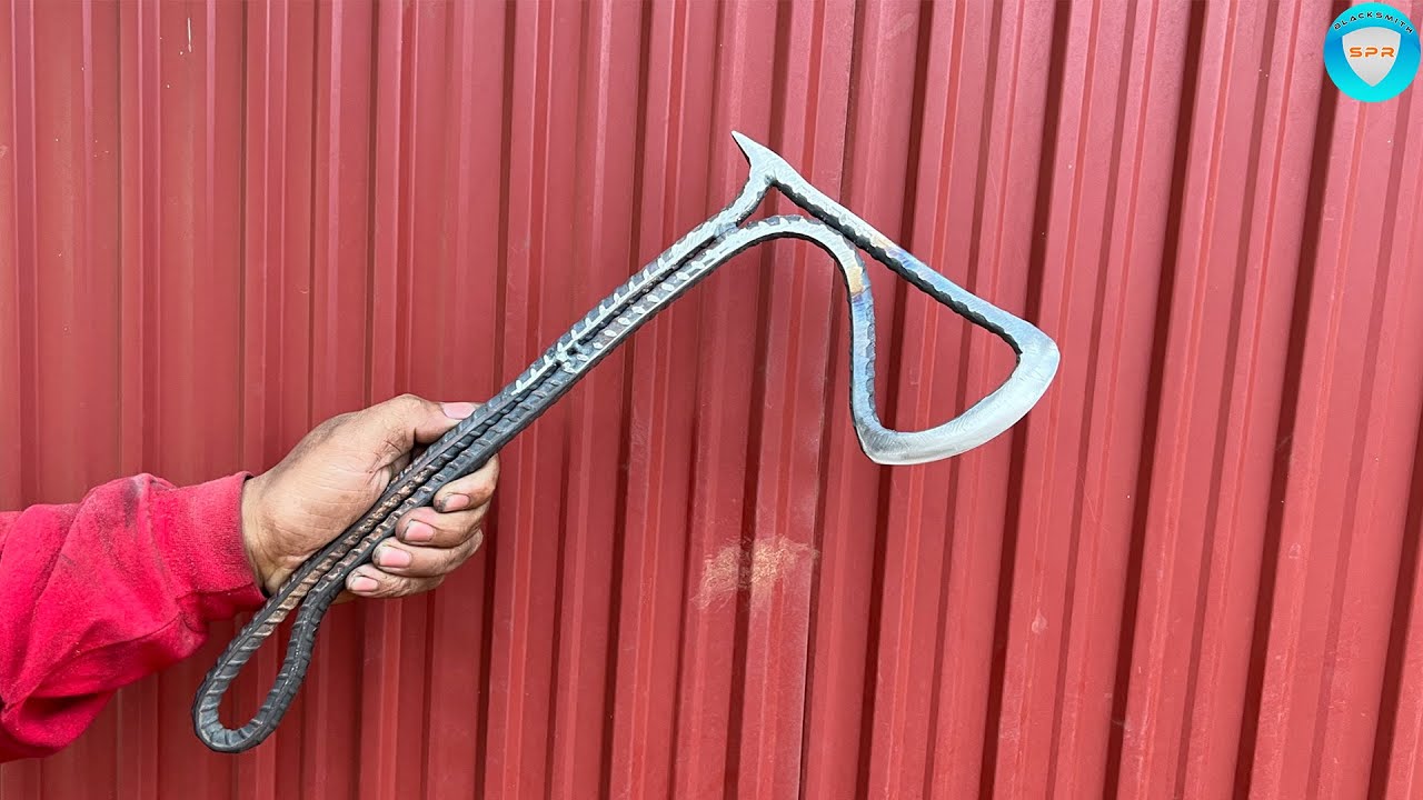 HOW TO MAKE AXE FROM REBAR. - YouTube