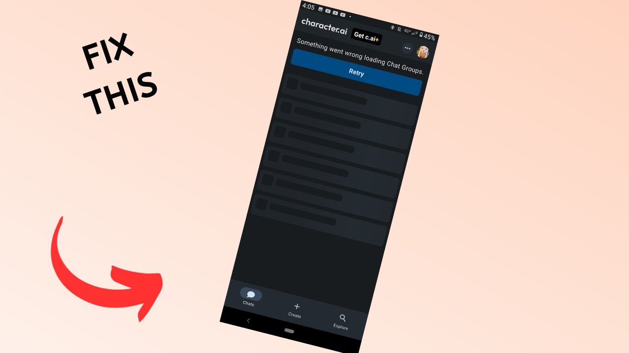 How to Fix “Something went wrong loading chat groups” Character ai ...
