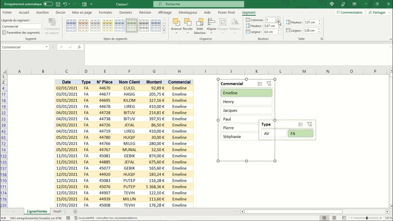 Excel - Les segments sur une table - YouTube