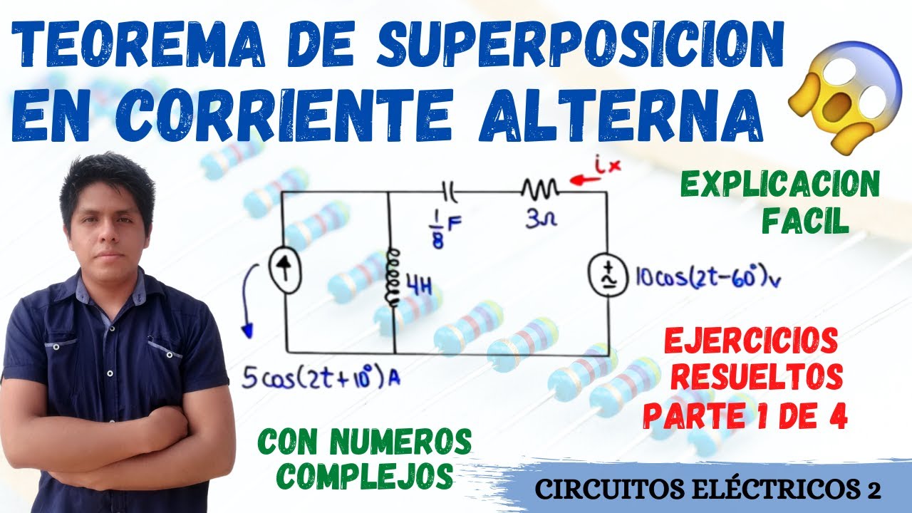 TEOREMA DE SUPERPOSICION en CORRIENTE ALTERNA 💥 Metodo de SUPERPOSICION en AC [1 EJERCICIO ...