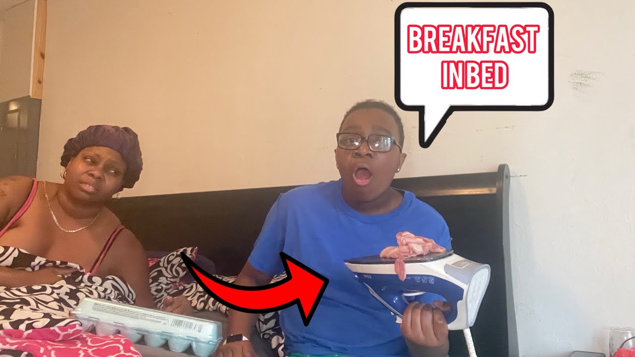 COOKING BACON IN BED WITH A IRON TO SEE MY ANGRY MOM REACTION! - YouTube
