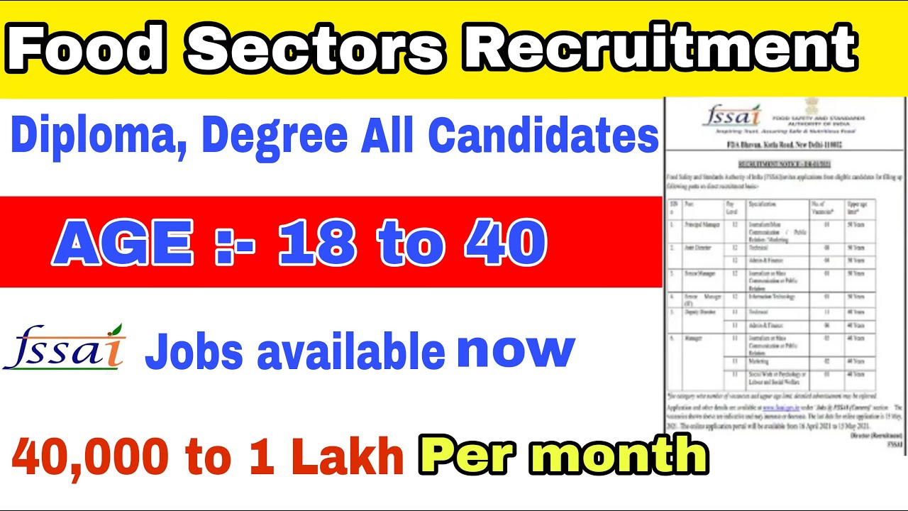 FSSAI Recruitment 2021 | FSSAI Recruitment 2021 apply online ...