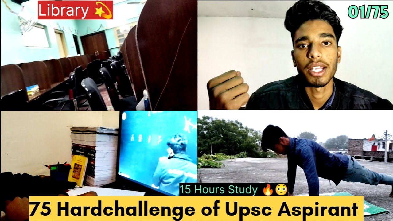 01/75 - My 75 Hard challenge To Upsc | 15 Hours Study 🔥😳 - YouTube