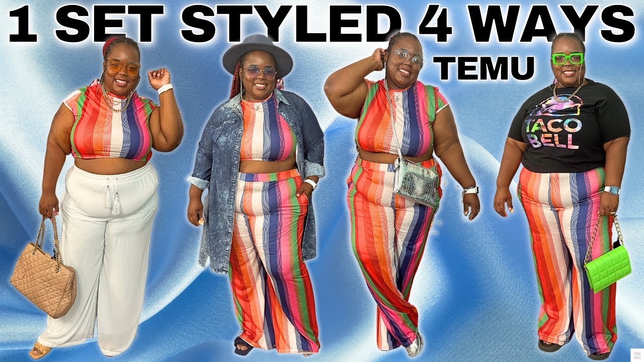 TEMU PLUS SIZE SPRING SET I PLUS SIZE SET STYLED 4 WAYS I TEMU 2PC PLUS ...