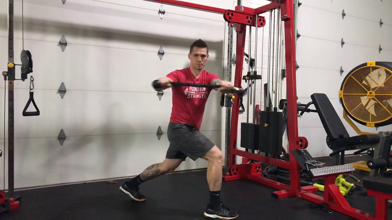 Split stance straight arm rotation - YouTube