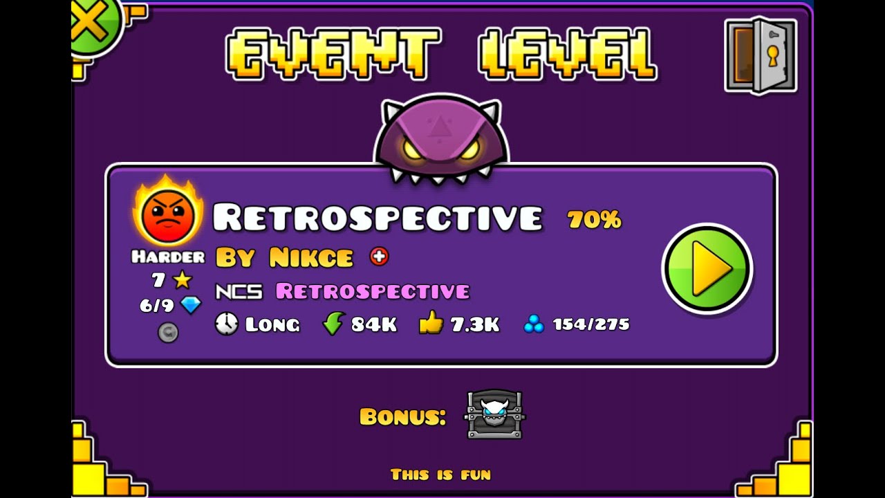 "Retrospective" by Nikce | Geometry Dash x NCS Event Level #4 Completion - YouTube