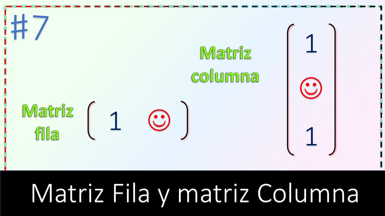 #7 Tipos de matrices. Matriz fila y matriz columna. - YouTube