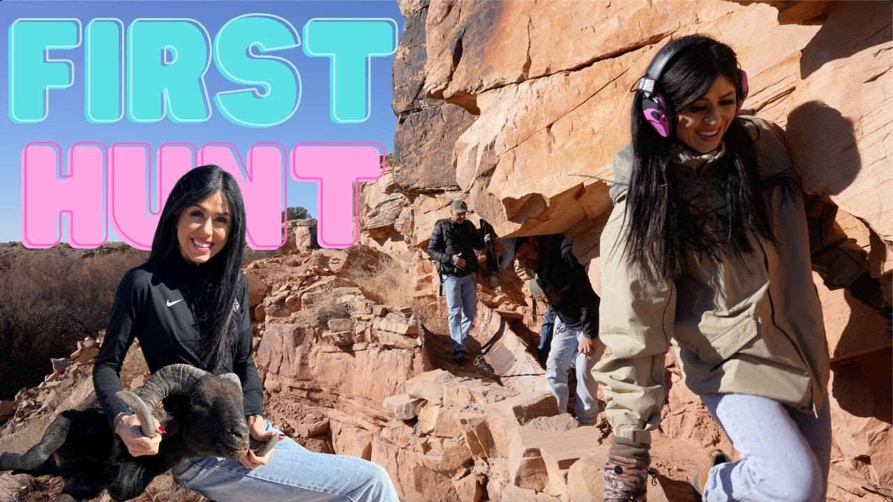 Influencers first hunt ever and she takes a Ram on the Blue Rooster Ranch. - YouTube