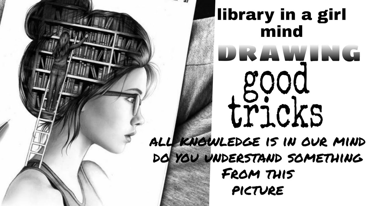 library in a girl mind 🧠! creatively art ||let's draw it|| - YouTube