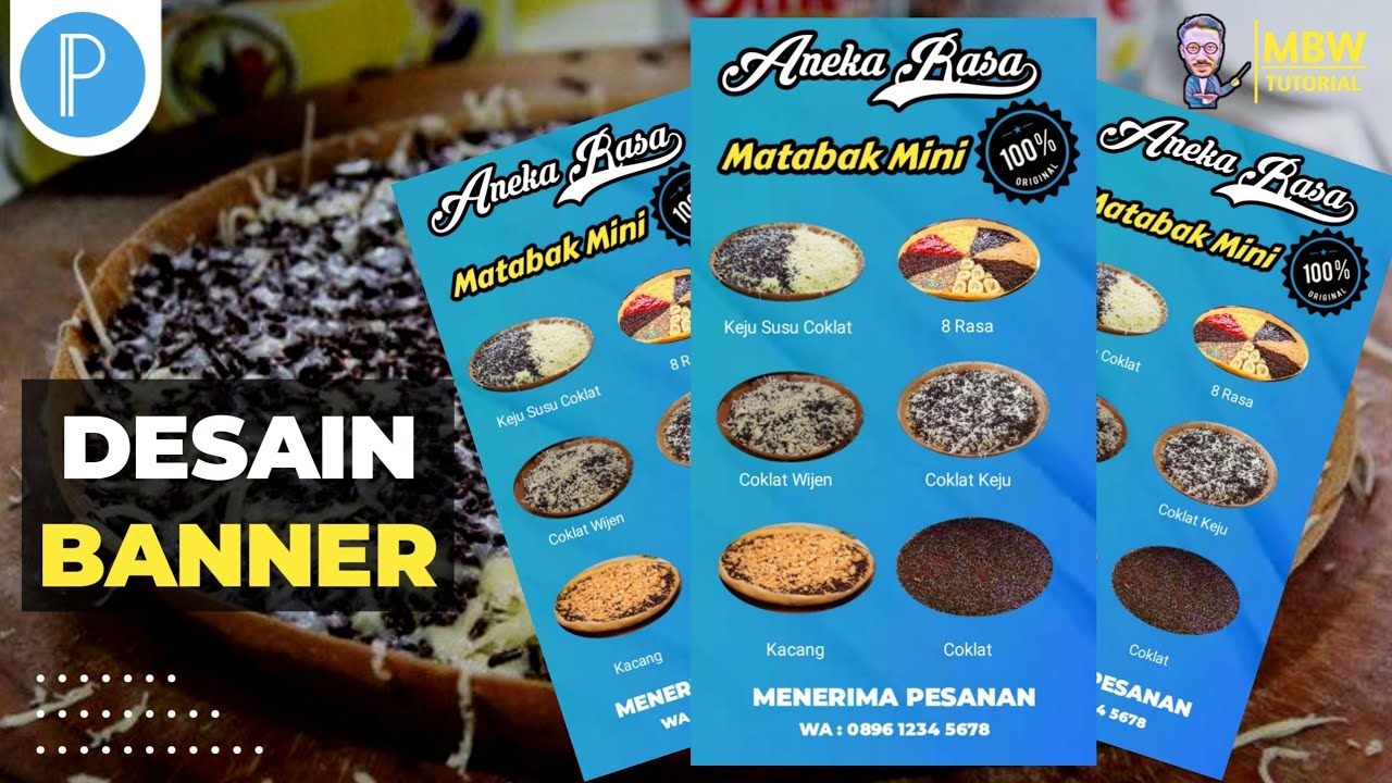 Cara Membuat Banner Martabak Mini - Tutorial Pixellab - YouTube