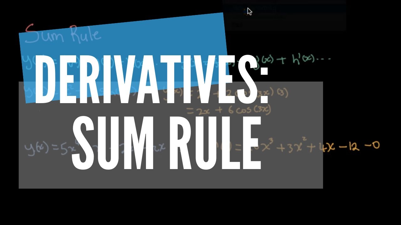 Derivatives: The Sum Rule - YouTube