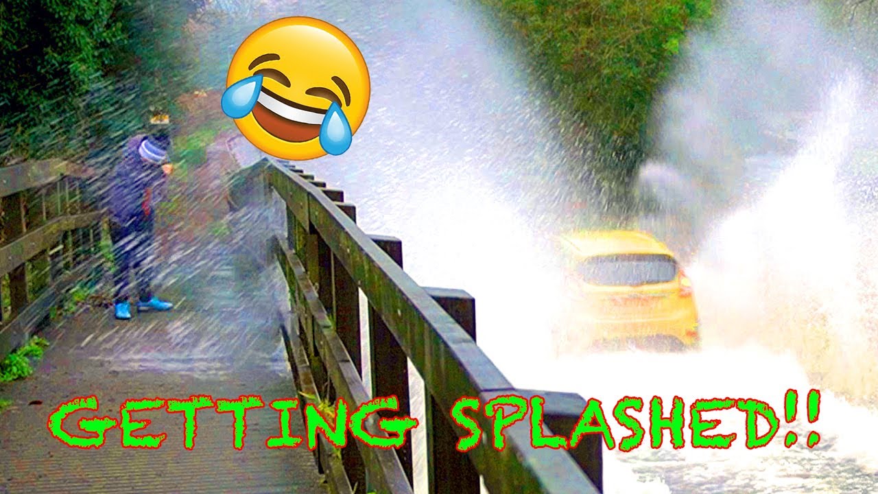 Getting Splashed By A Car Compilation #peoplegettingsplashed - YouTube