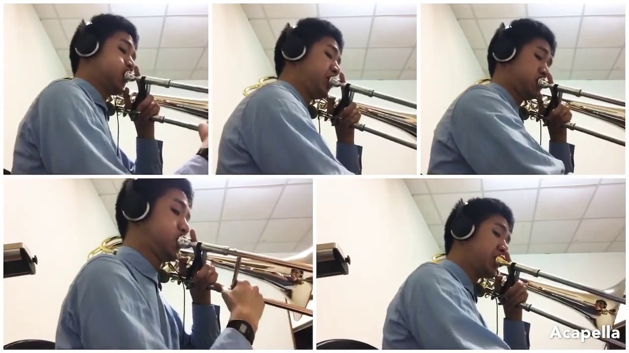 One Man BassTrombone Quartet - The Light has com - YouTube