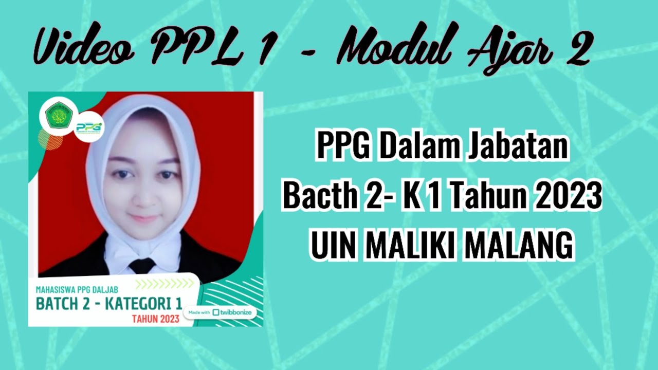 VIDEO PPL 2 - MODUL AJAR 2 | PPG Dalam Jabatan 2023 - Bacth 2- K1 UIN ...