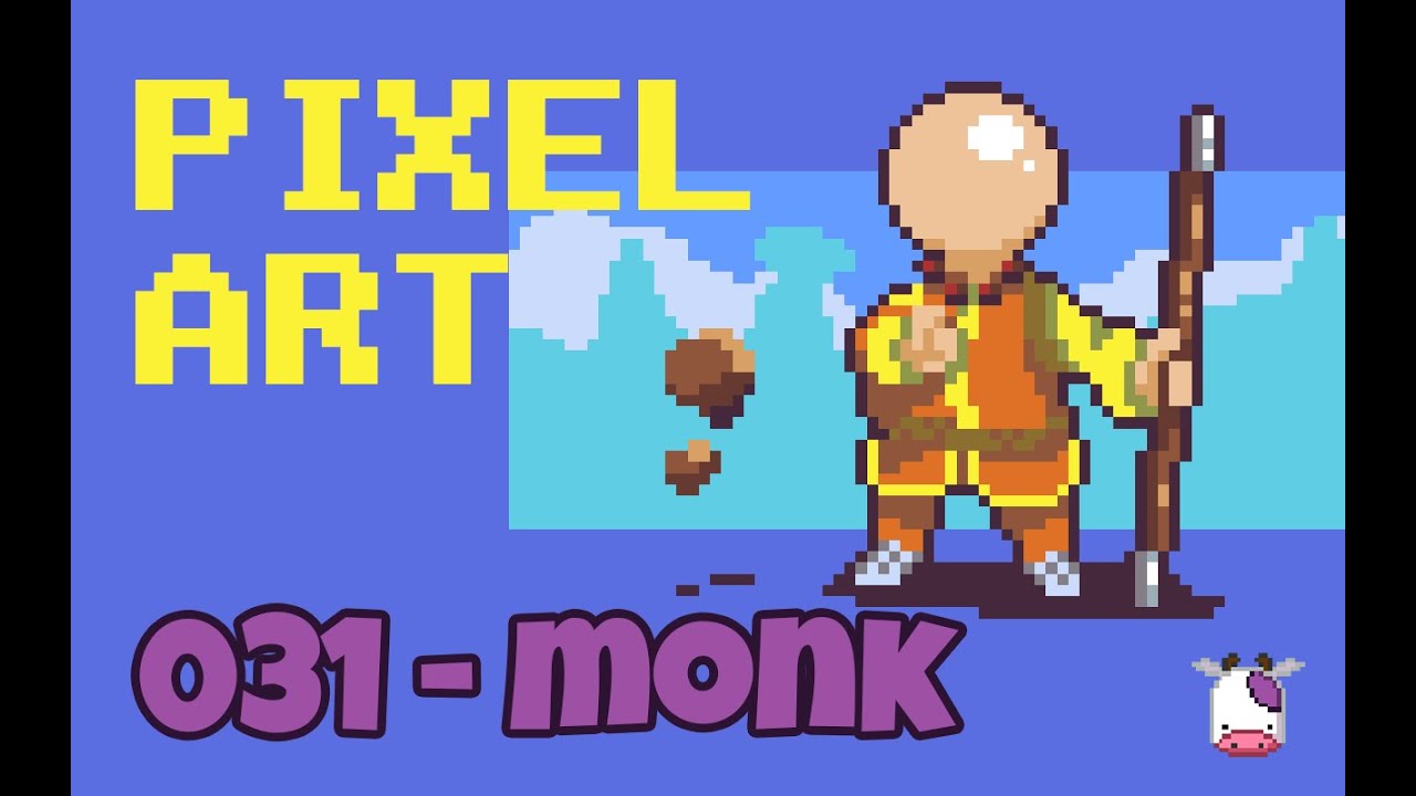 [Let's Pixel] #Pixelart Daily 031/365 - Monk - YouTube