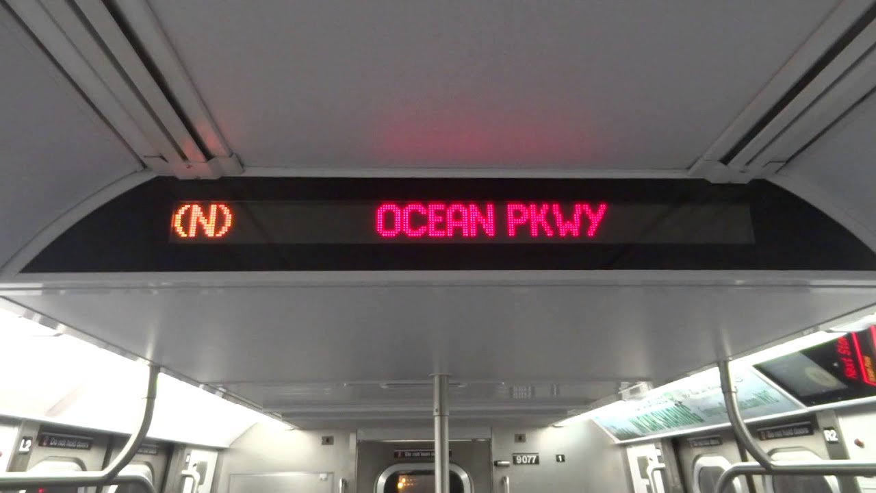 NYC Subway Special: R160 (N) Interior Destination Sign VIA Brighton ...