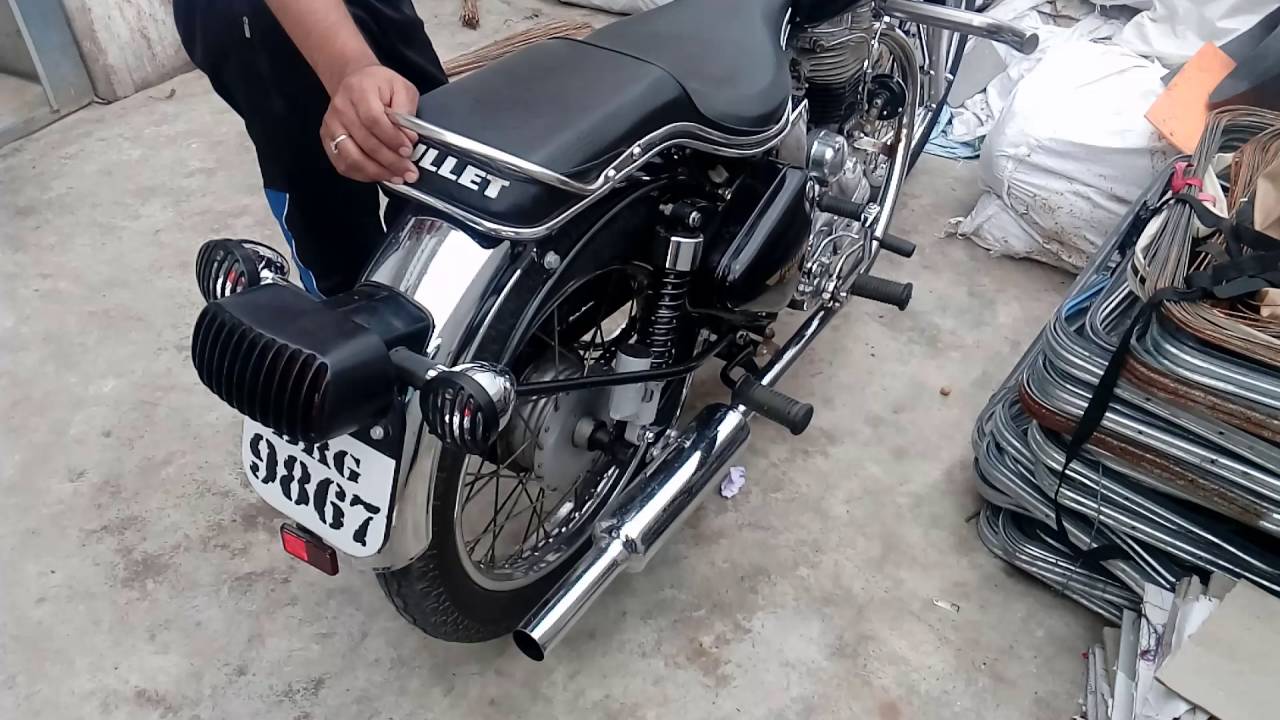 1985 Royal Enfield bullet 350 indori silencer - YouTube