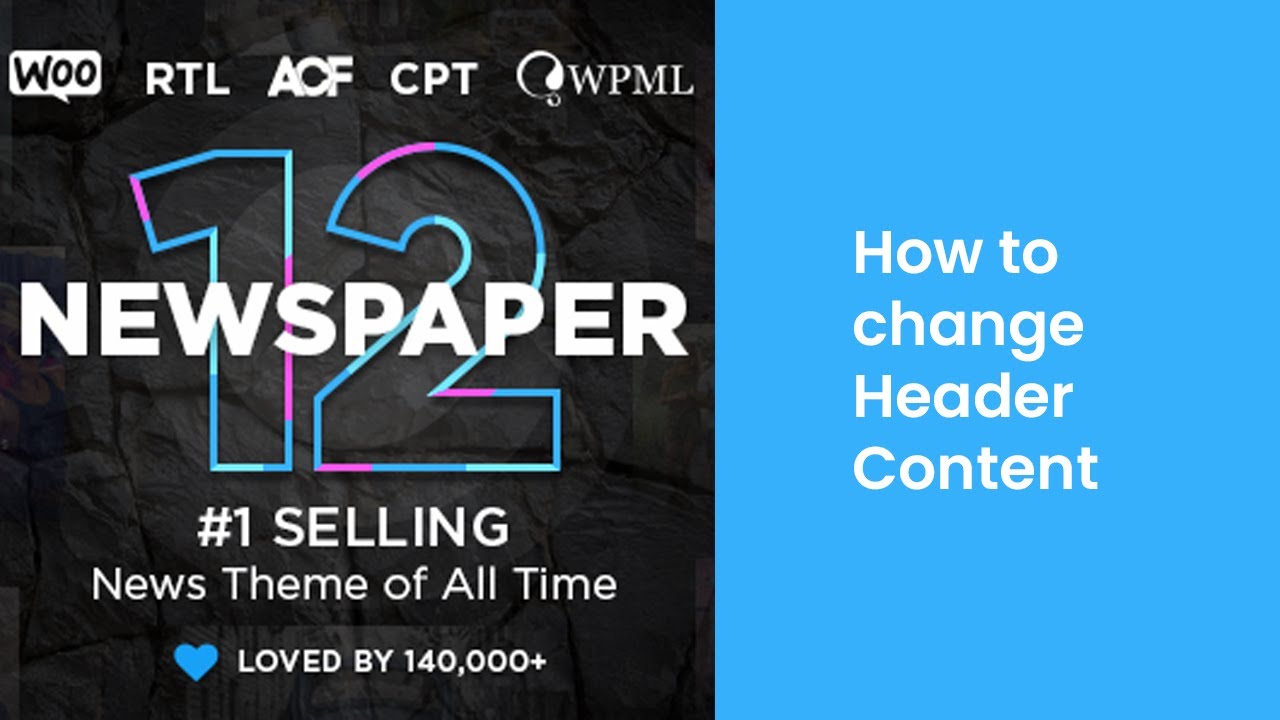 How to Customize or Change the Newspaper Theme Header - YouTube