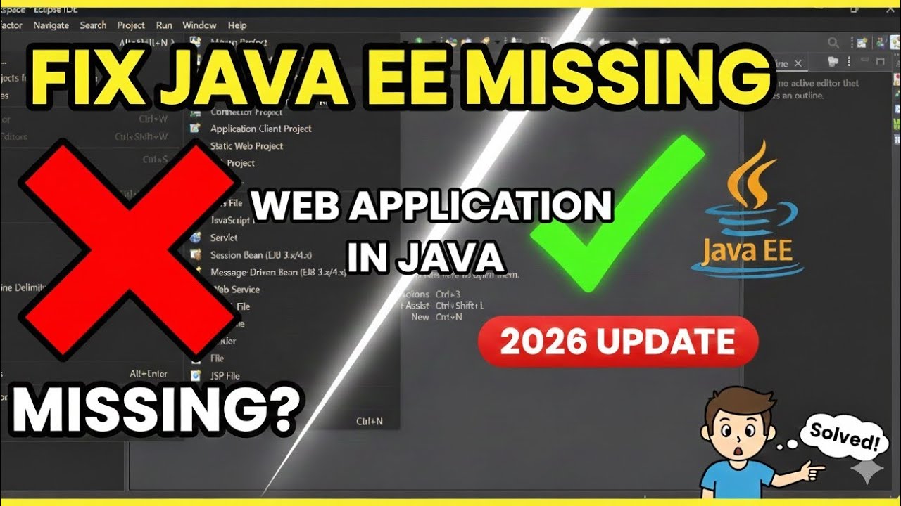 Install Java EE in Eclipse IDE [2026] | Setup Servlets, JSP & Tomcat | Eclipse Web Application ...