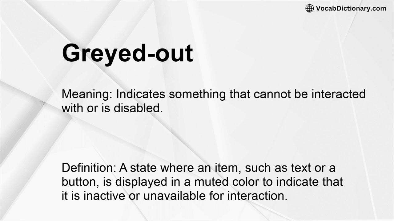 Greyed out Meaning YouTube greyed-out-meaning-youtube
