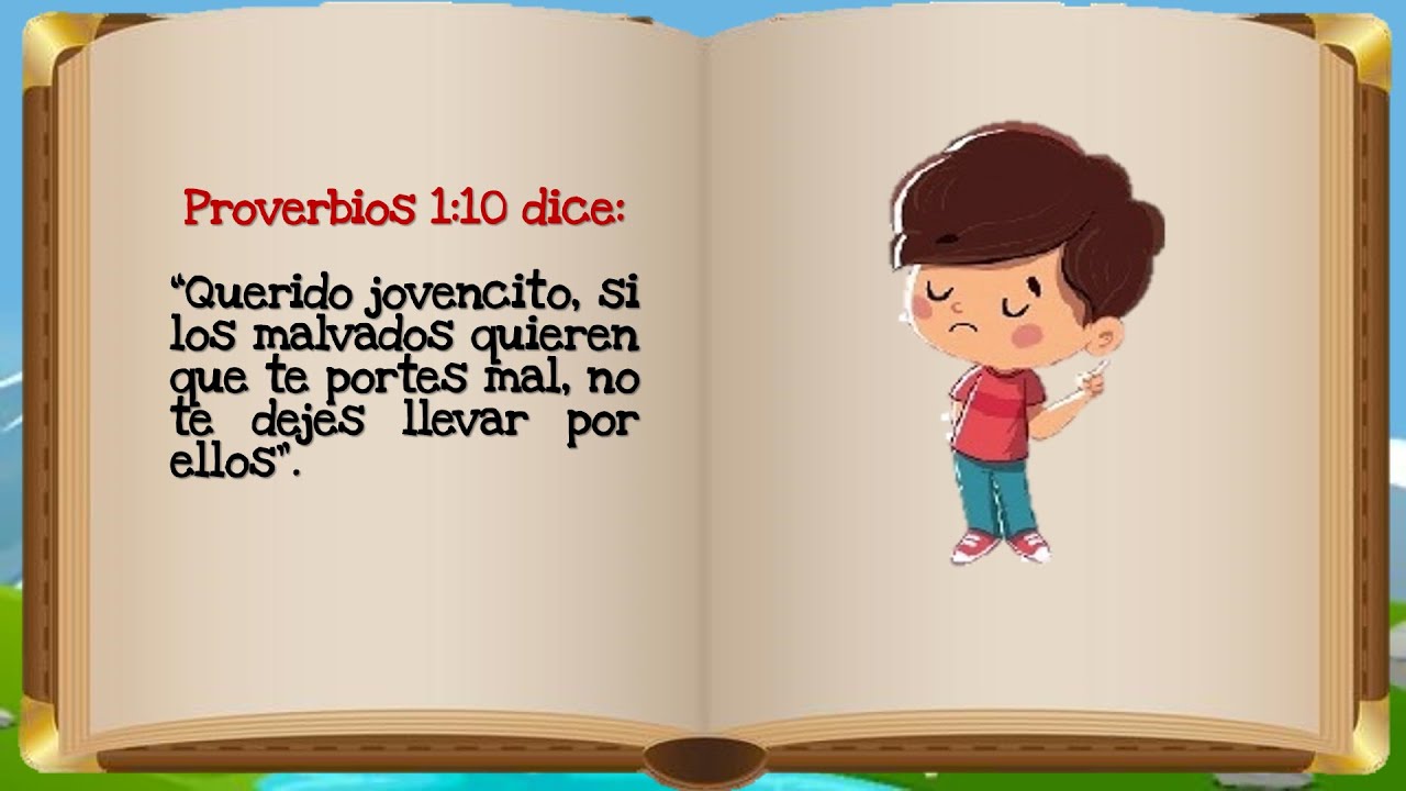 "No te dejes llevar por ellos" Proverbios 1:10. "Un trocito de ...
