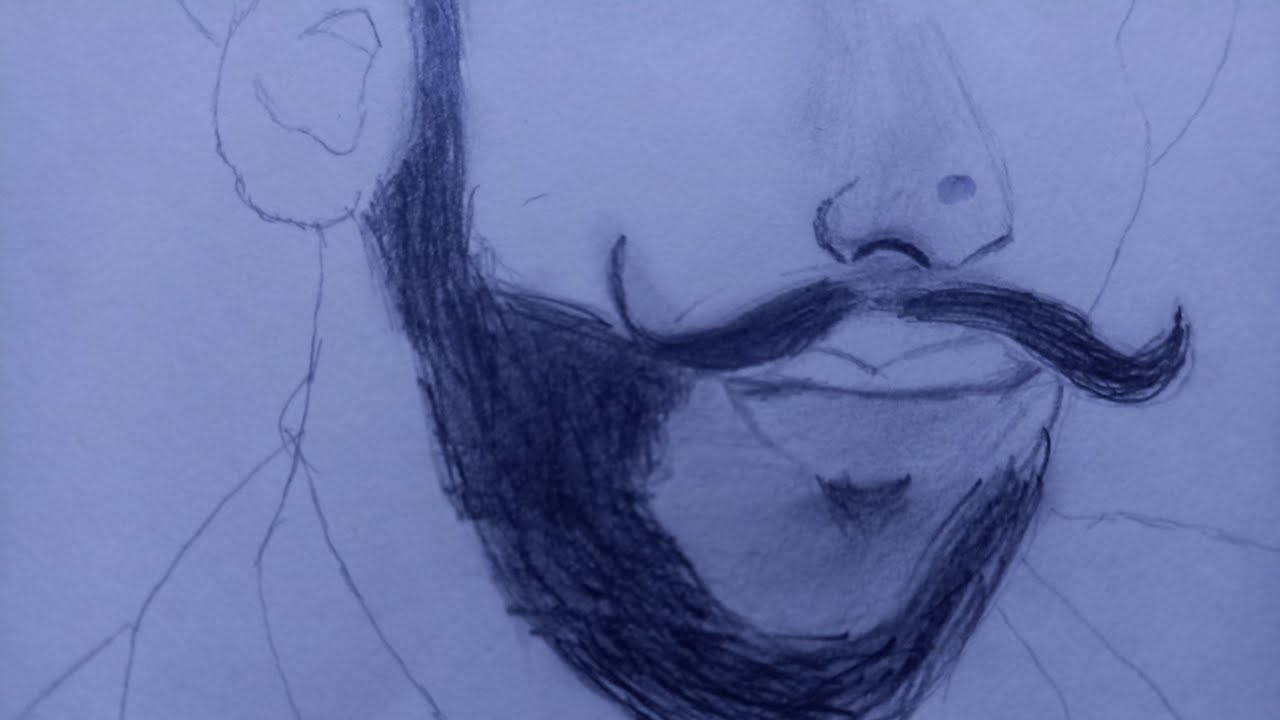how to draw beard - YouTube