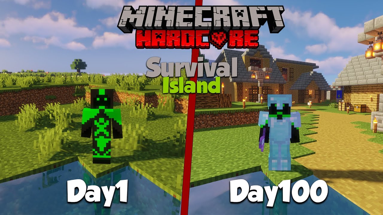 I Survived 100 Days in Hardcore Minecraft, On An Island - YouTube