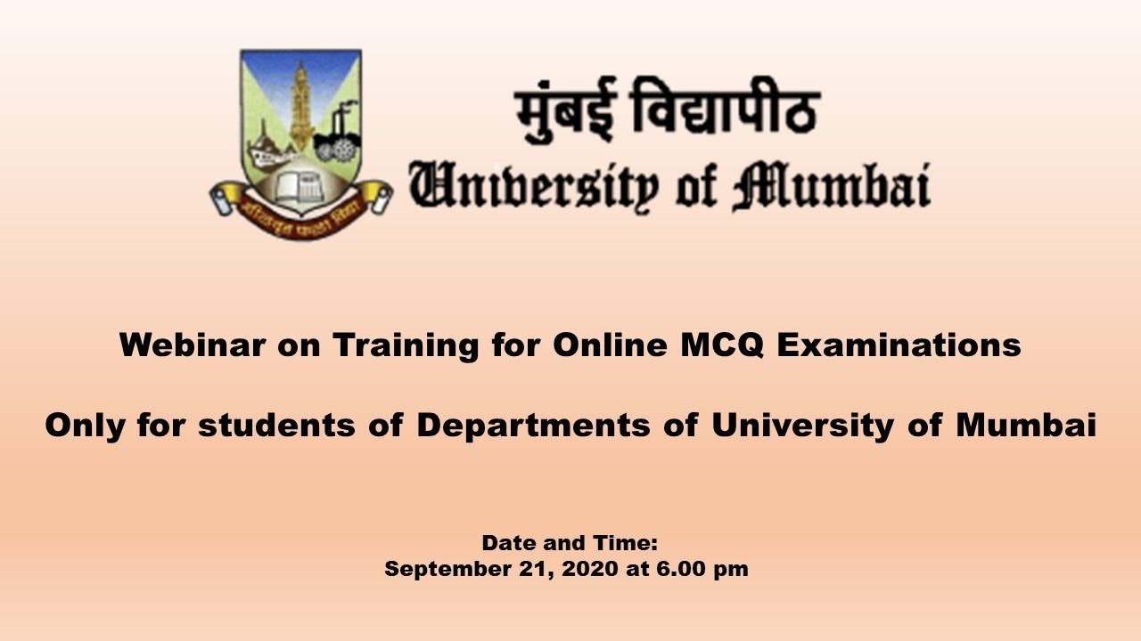 Webinar on Online Examinations of University of Mumbai - YouTube