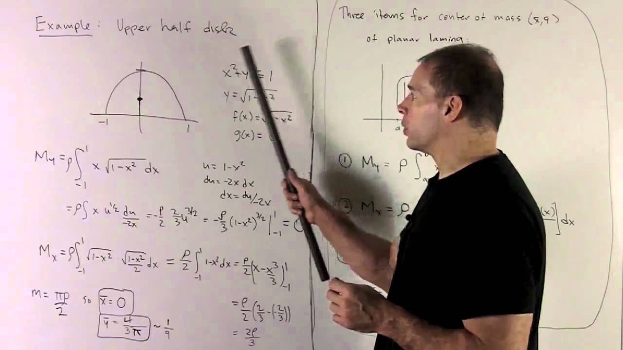 Moments and Center of Mass 3 - Planar Lamina of Uniform Density - YouTube