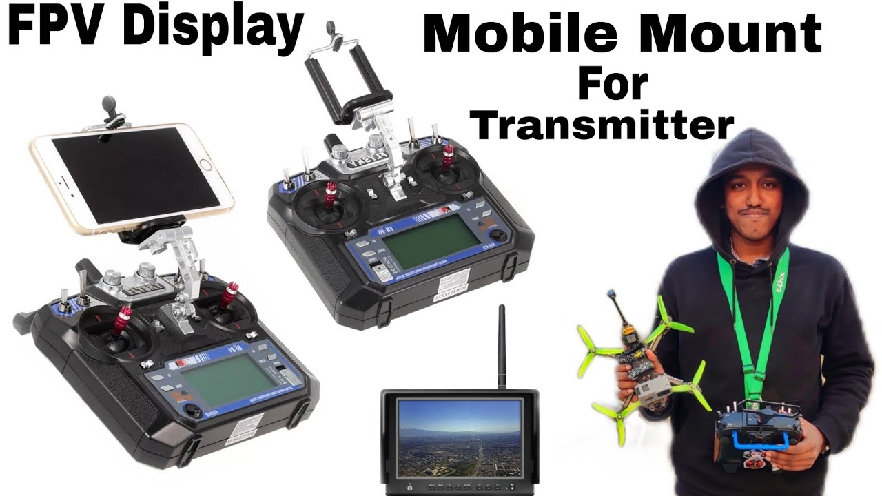 Mobile and FPV Monitor Holder for Transmitter - RC FPV Parts - YouTube