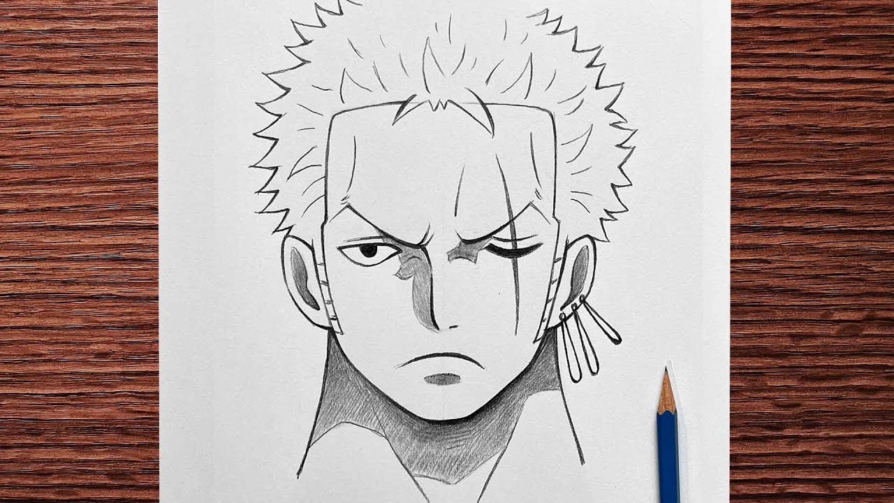 Easy anime sketch | how to draw Zoro step by step - YouTube