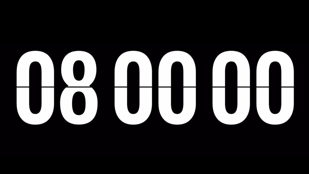 8 hours countdown, Timer & alarm flip clock. - YouTube