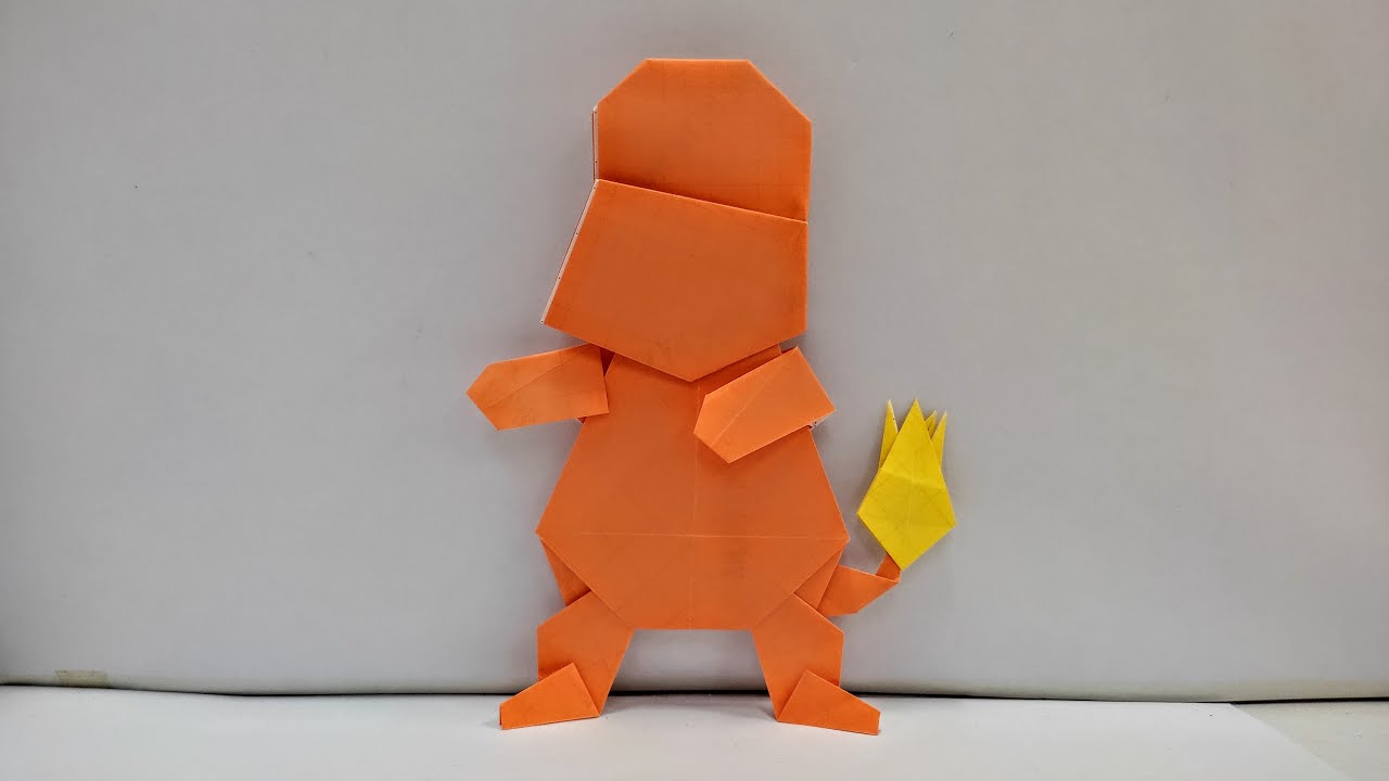 How To Fold A Paper Origami Pokemon Charmander Easy - YouTube