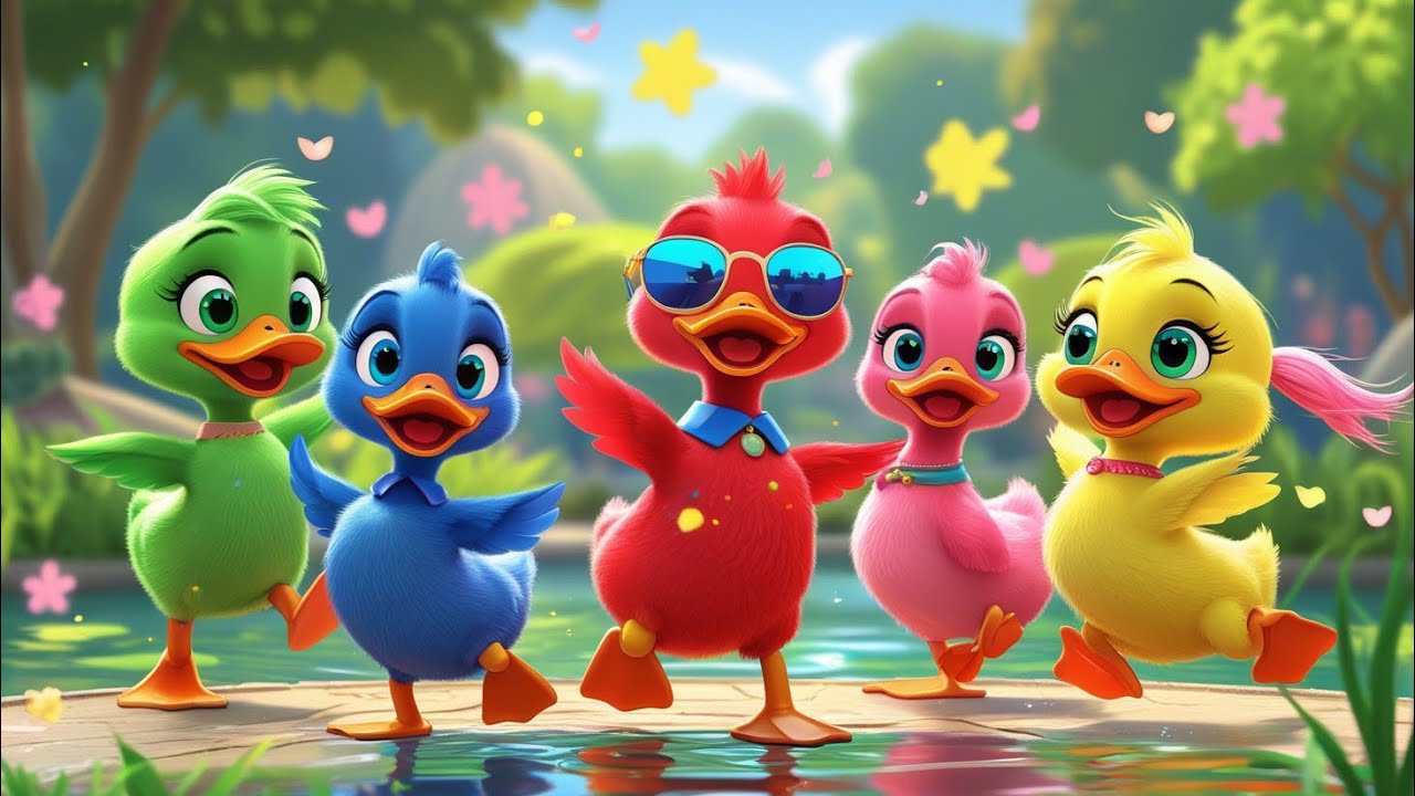 5 LITTLE DUCKS (PART 6) | KIDS COLOURFUL ANIMATED SONG IN ENGLISH | FUN ...