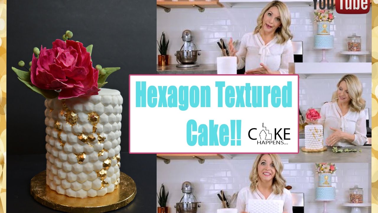 Hexagon Textured Cake!!!! - YouTube