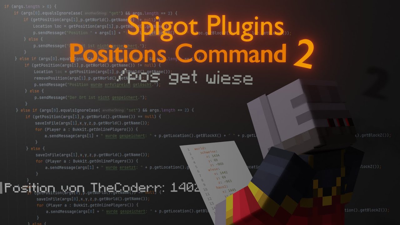 POSITIONEN SPEICHERN und TEILEN 2 | Command, TabCompleter, YAML-Datei | Spigot Plugins ...