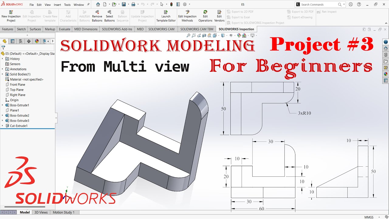 SolidWorks Made Easy: Complete Tutorial for Beginners on Project #3 ...