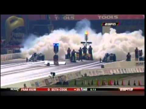 Aaron Bay, Jet Car Crash, Barry Richter, Mac Tools, US Nationals, 2011 ...